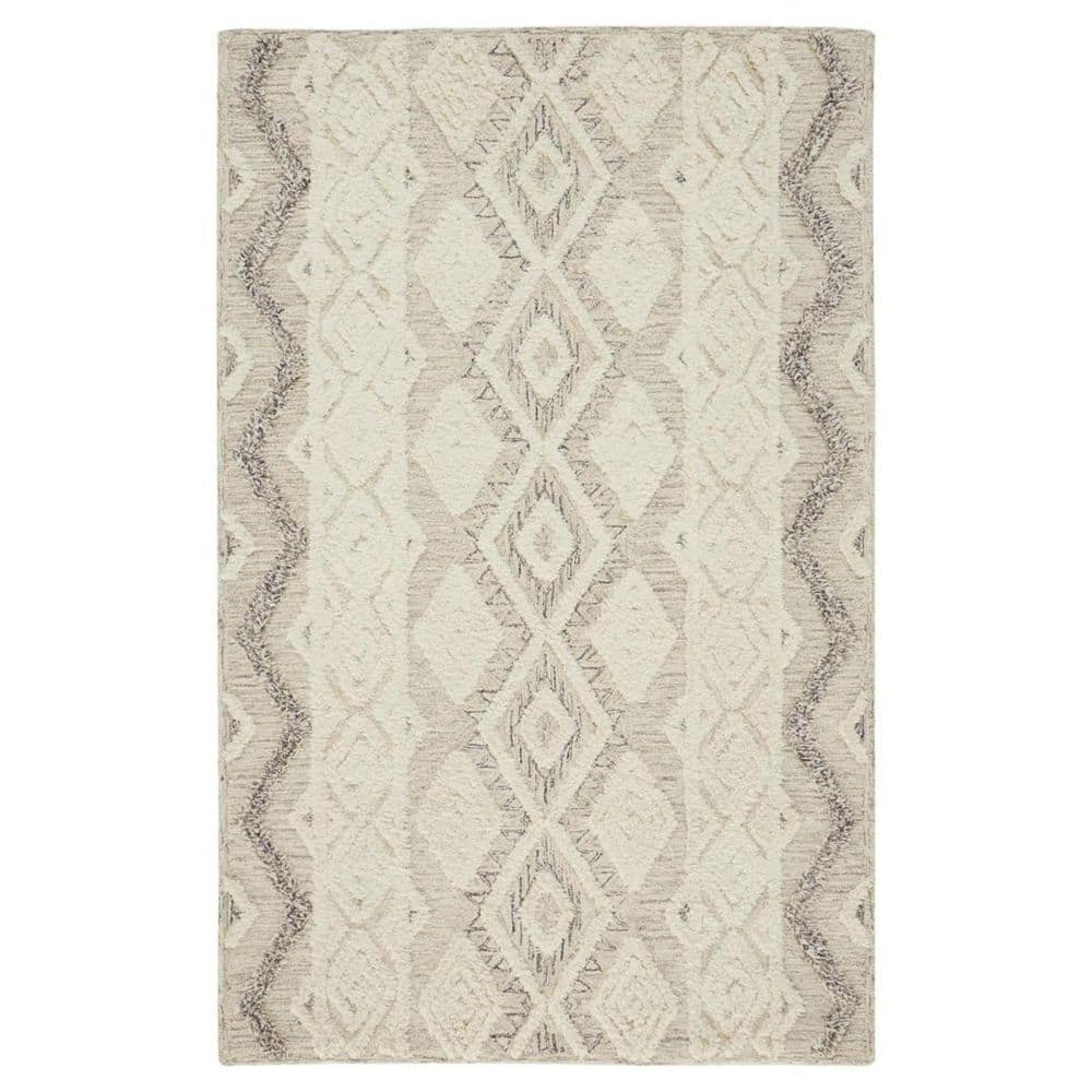 HomeRoots 2 ft. x 8 ft. Gray, Ivory Geometric Area Rug 2000512775 - The ...
