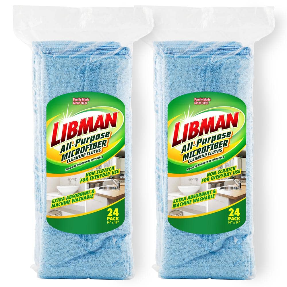Libman 14 in. x 14 in. All-Purpose Microfiber Cloth Towels (48-Pack ...