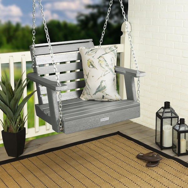 Highwood Weatherly 1-Person Coastal Teak Plastic Porch Swing AD-PORW3 ...