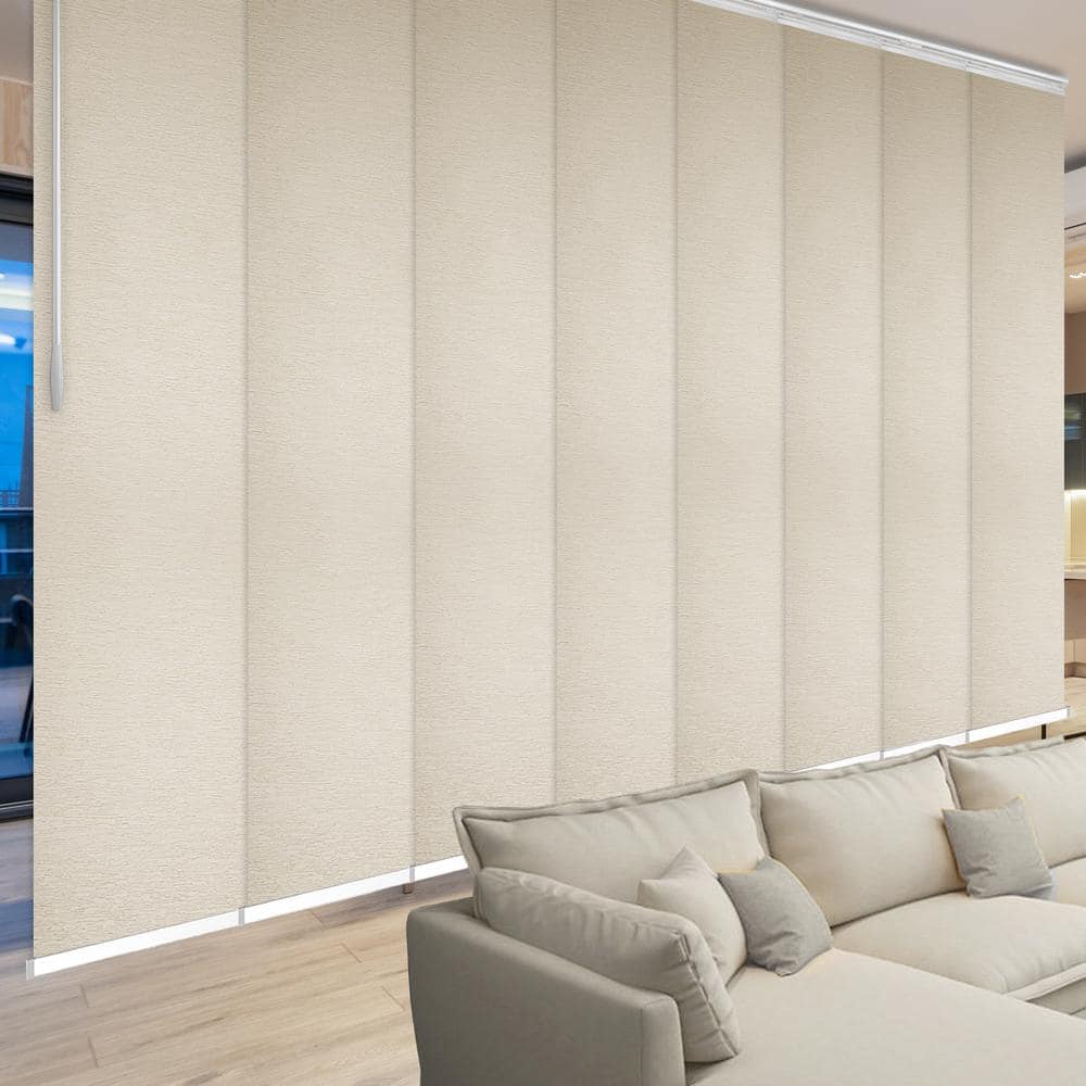 EMOH Macrame 130 in. - 175 in. W x 116 in. L Adjustable 8-Panel White ...