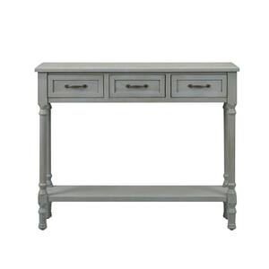 Art Leon Rustic 39.5 in. Antique Blue Wood Console with 3-Drawers SB007 ...