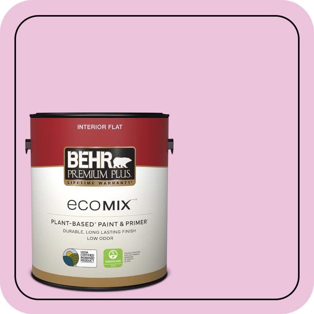 BEHR PREMIUM PLUS 1 gal. #680A-2 Sugar Sweet Flat EcoMix Plant-Based ...