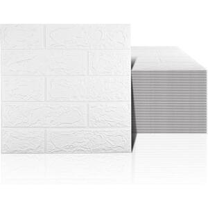 Afoxsos White 3D Wall Panels Wallpaper Stick and Peel, Self Adhesive ...