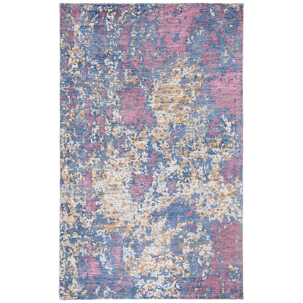 SAFAVIEH Mirage 6 ft. x 9 ft. Navy/Rust Marble Distressed Area Rug ...