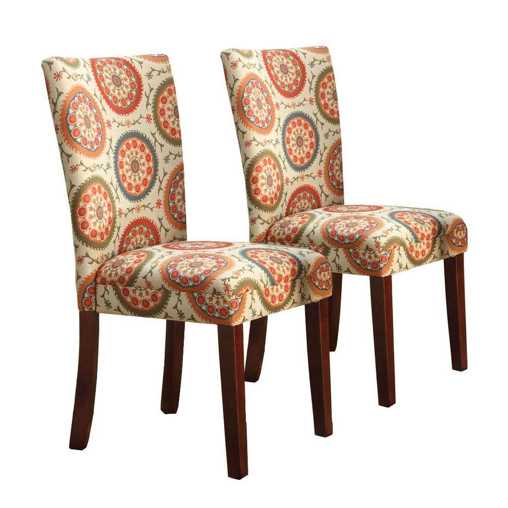 Homepop Parsons Multi-Color Medallion Woven Upholstered Dining Chair ...