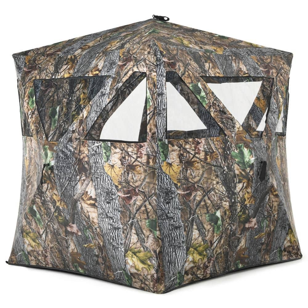 HONEY JOY Pop-up Hunting Ground Blind Portable Camo Hunting Tent ...