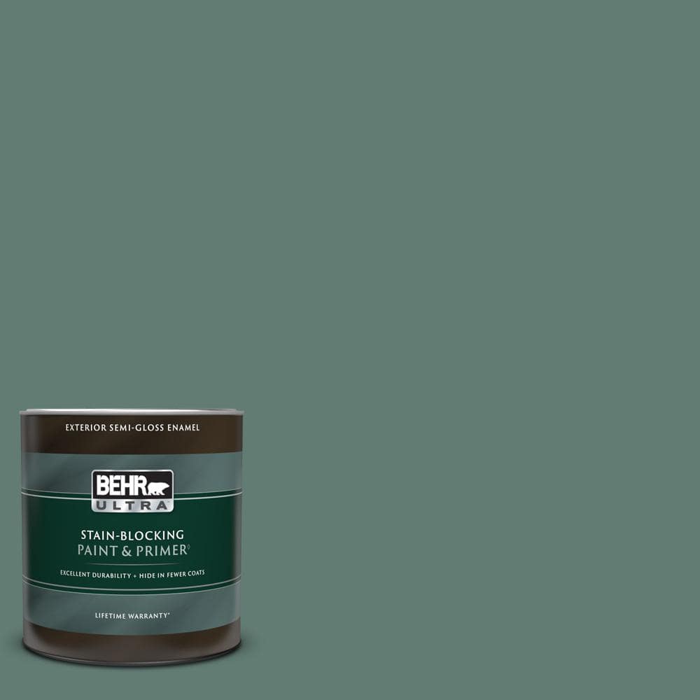 BEHR ULTRA 1 qt. #S430-6 Forest Edge Semi-Gloss Enamel Exterior Paint ...