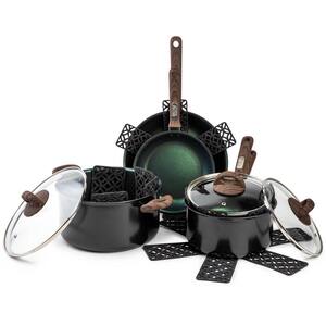GRANITESTONE Emerald Green10-Piece Aluminum Ultra-Durable Non-Stick ...