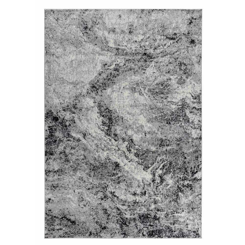 Rug Branch Sakarya Collection Grey Black 8 ft. x 11 ft. Contemporary ...