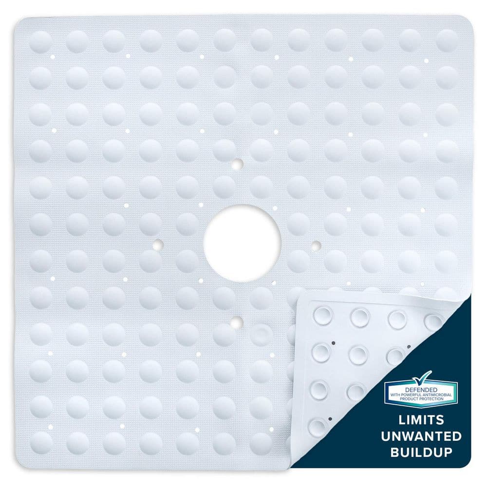 SlipX Solutions 21 in. x 21 in. Square Rubber Safety Shower Mat in ...