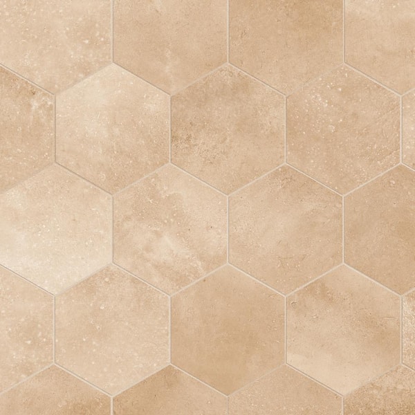 Merola Tile Aspdin Hex Cotto 8-5/8 in. x 9-7/8 in. Porcelain Floor and ...