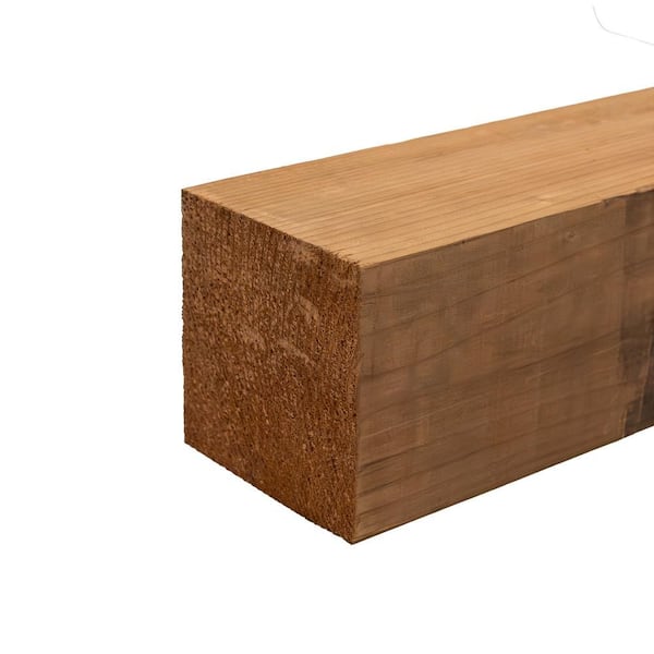 6 in. x 6 in. x 4 ft. Redwood Timber Appearance Grade Cedar Board Non ...