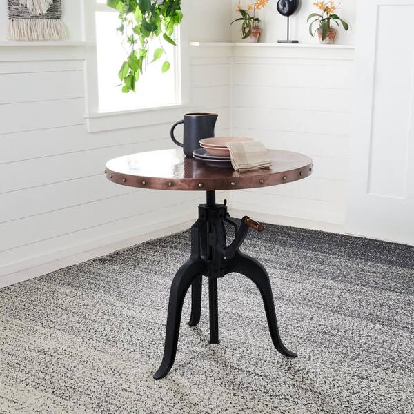 SAFAVIEH Nesta Dark Brown Adjustable Pub Bar Table FOX7208A The Home Depot