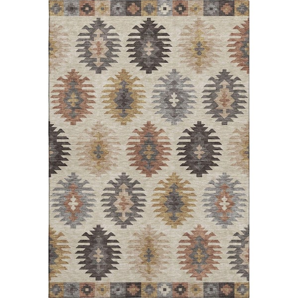 Addison Rugs Mayfield Premium Machine Washable Abstract AMF983 Beige 8 ...