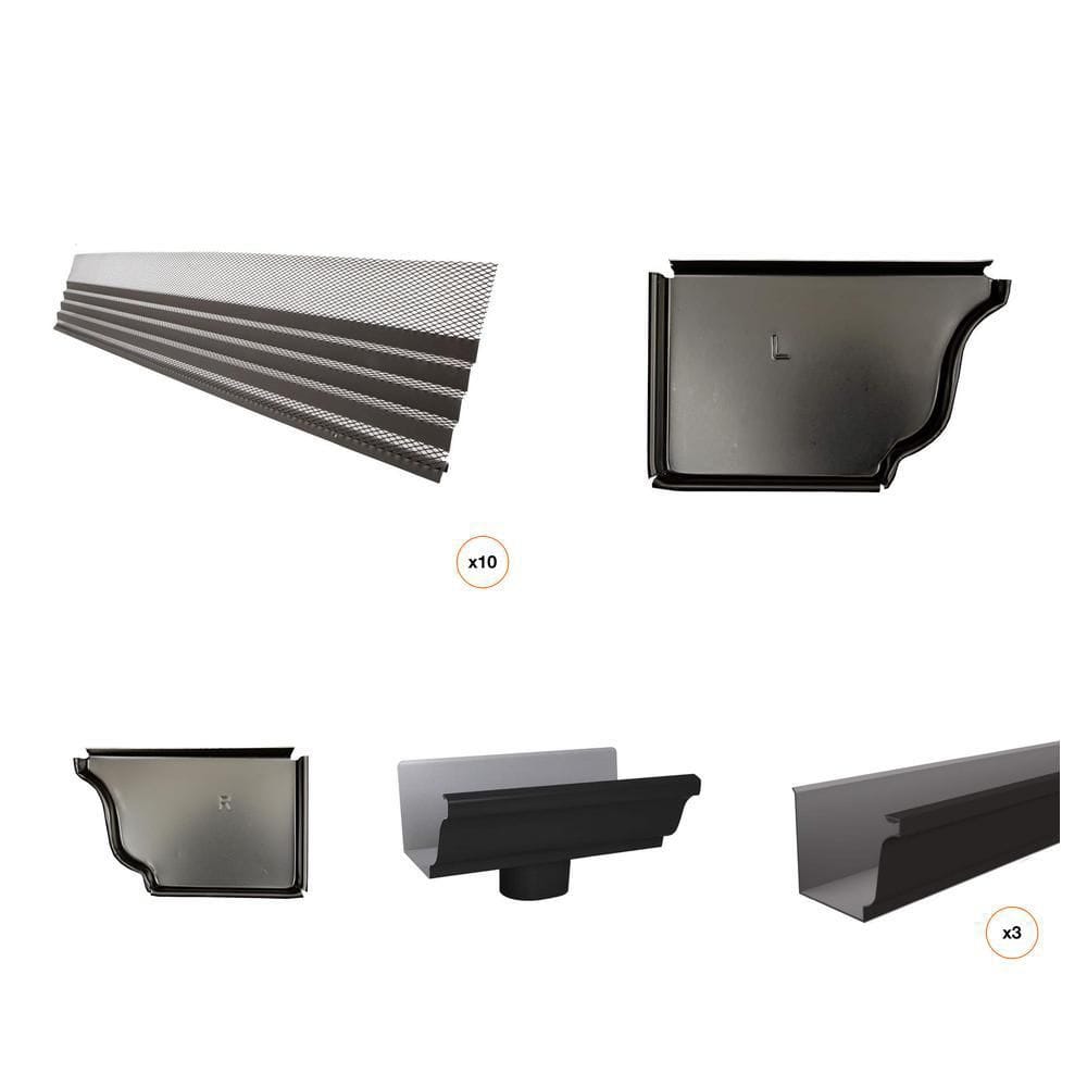 Hoover Dam Gutter Guard, End Cap and Gutter Combo - The Home Depot