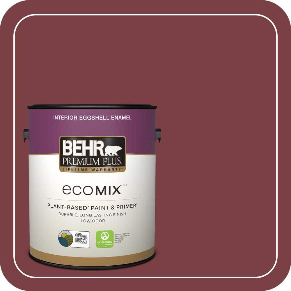 BEHR PREMIUM PLUS 1 gal. #PMD-43 Velvety Merlot Eggshell Enamel EcoMix ...