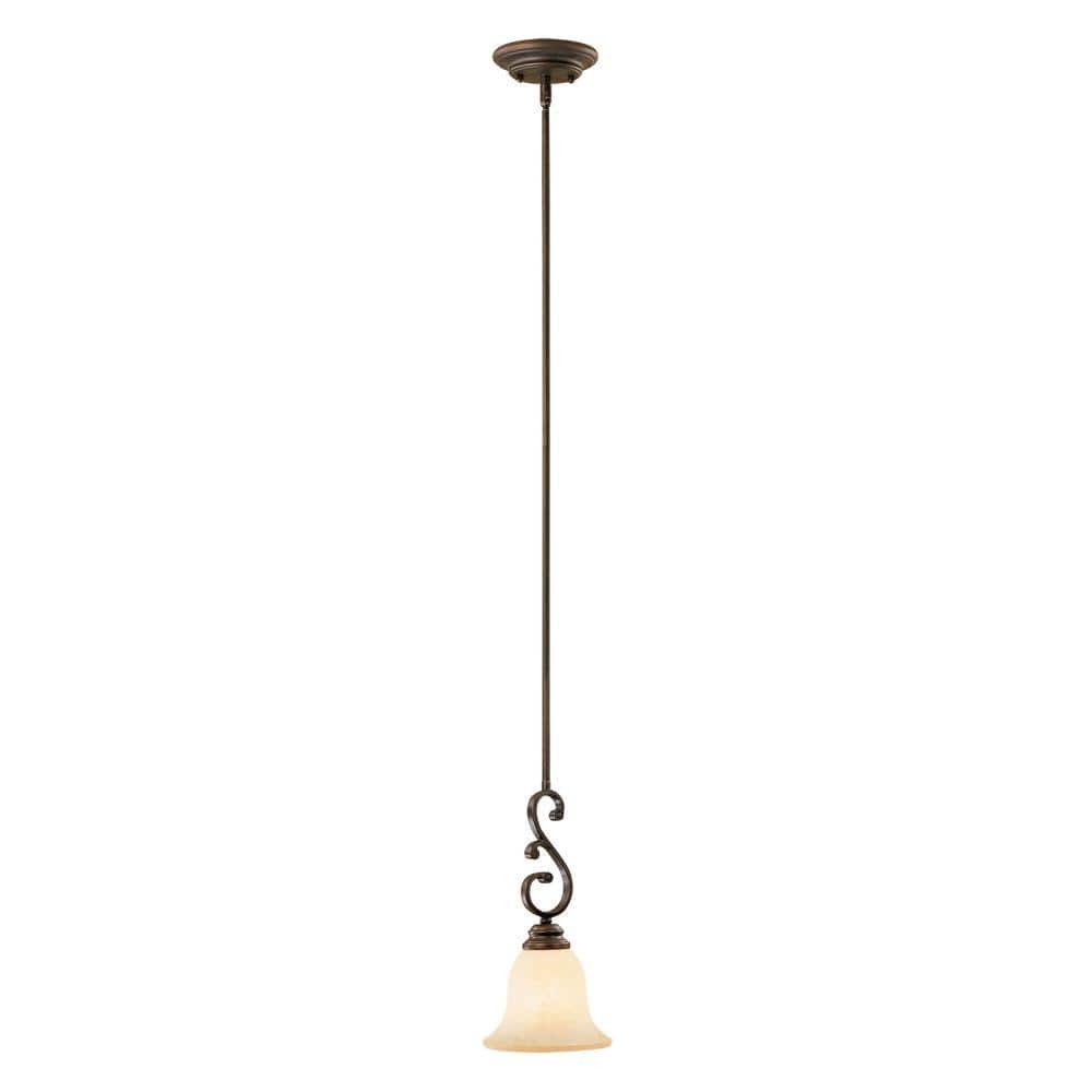 Millennium Lighting Rubbed Bronze Pendant with Turinian Scavo Glass ...