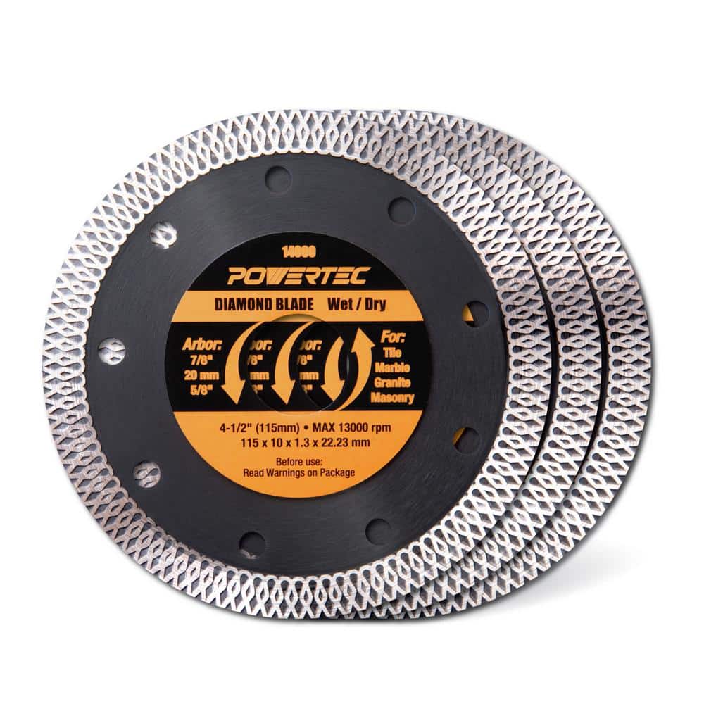 ‎POWERTEC 4-1/2 in. Turbo Mesh Rim Diamond Blade for Angle Grinder, for ...
