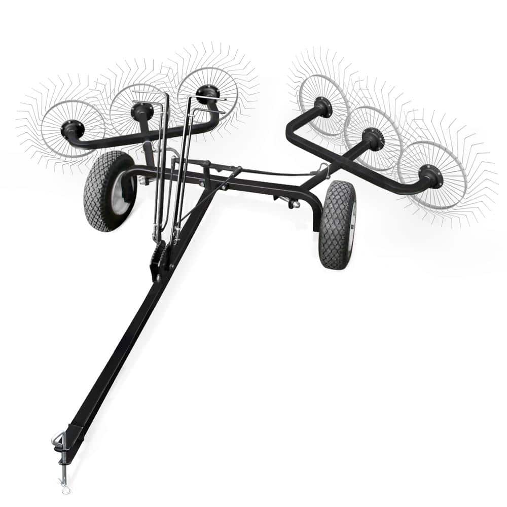YARD TUFF ACR-500T 60 in. Steel Tow Behind Acreage Rake with Pin Style ...