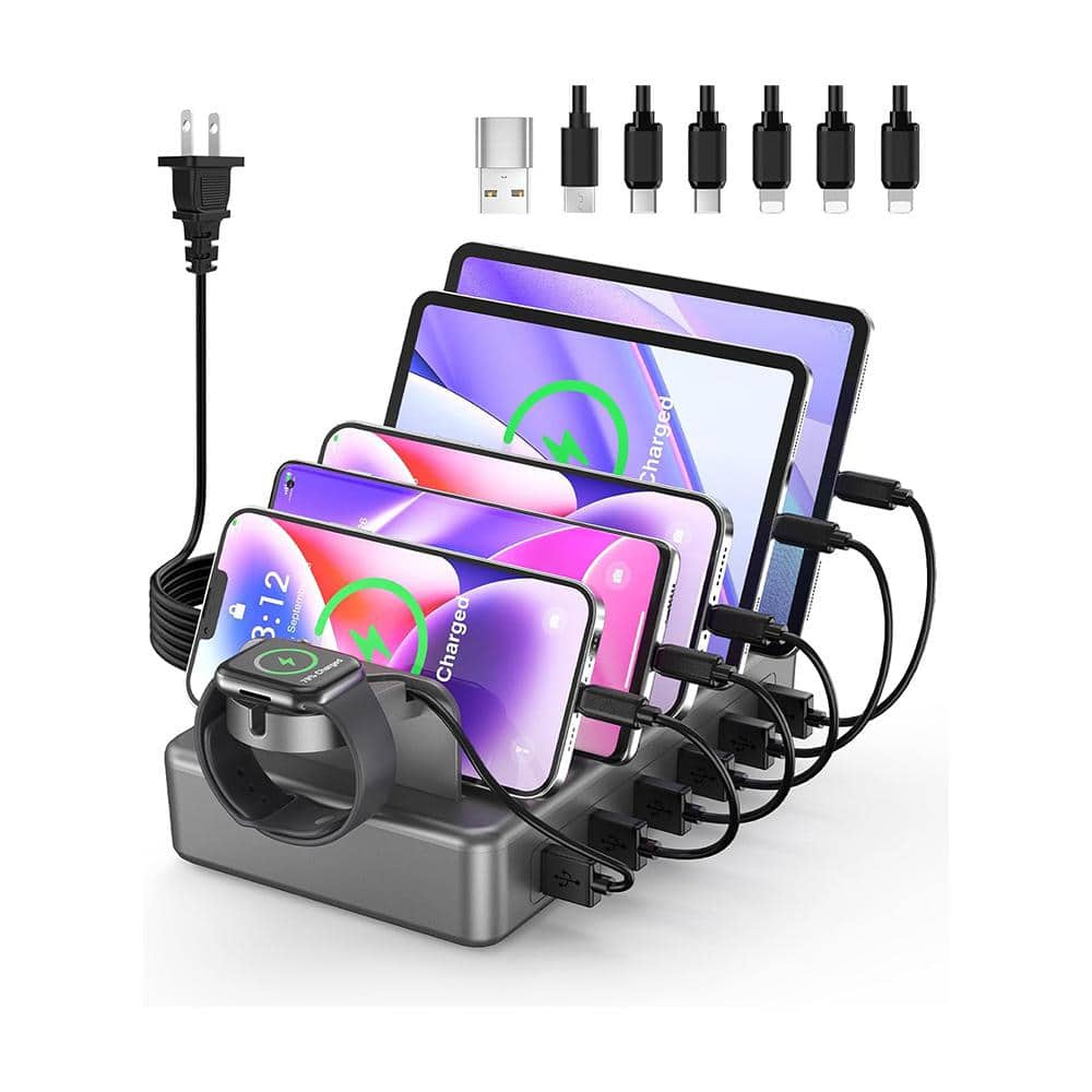 Lukyamzn 6 USB Ports 50-Watt Fast Charging Docking Station Organizer in ...