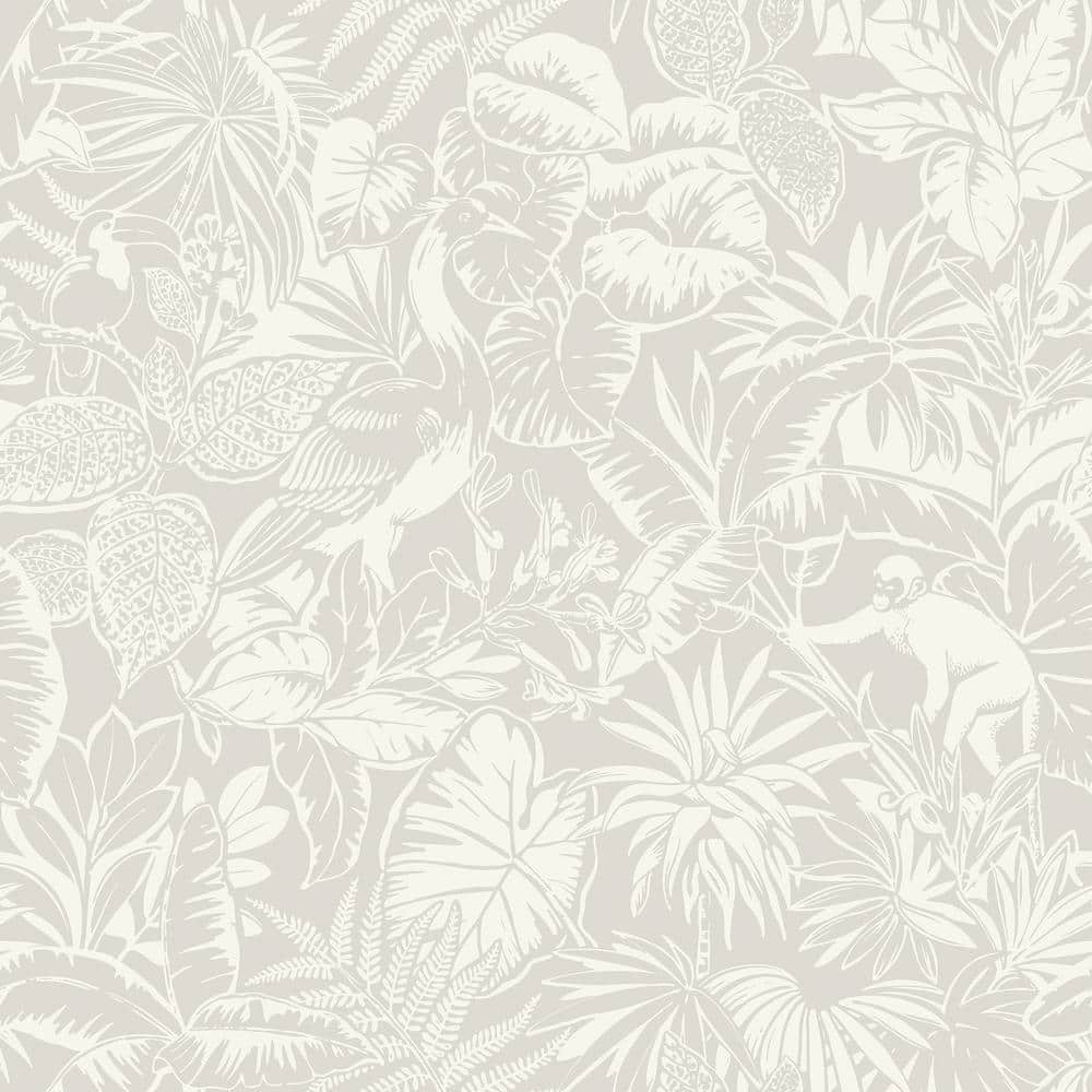 Chesapeake Corcovado Grey Jungle Jamboree Matte Paper Pre-Pasted ...