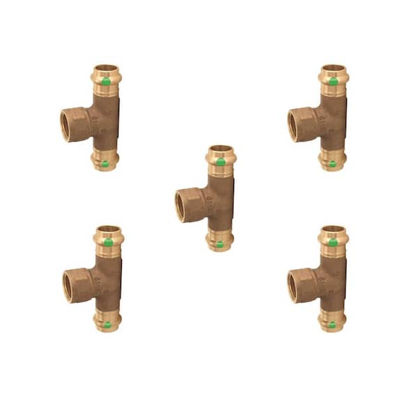 Viega ProPress 1/2 in. FTG x 3/4 in. FPT Zero-Lead Bronze Street Adapter (5-Pack) 79435 - The ...