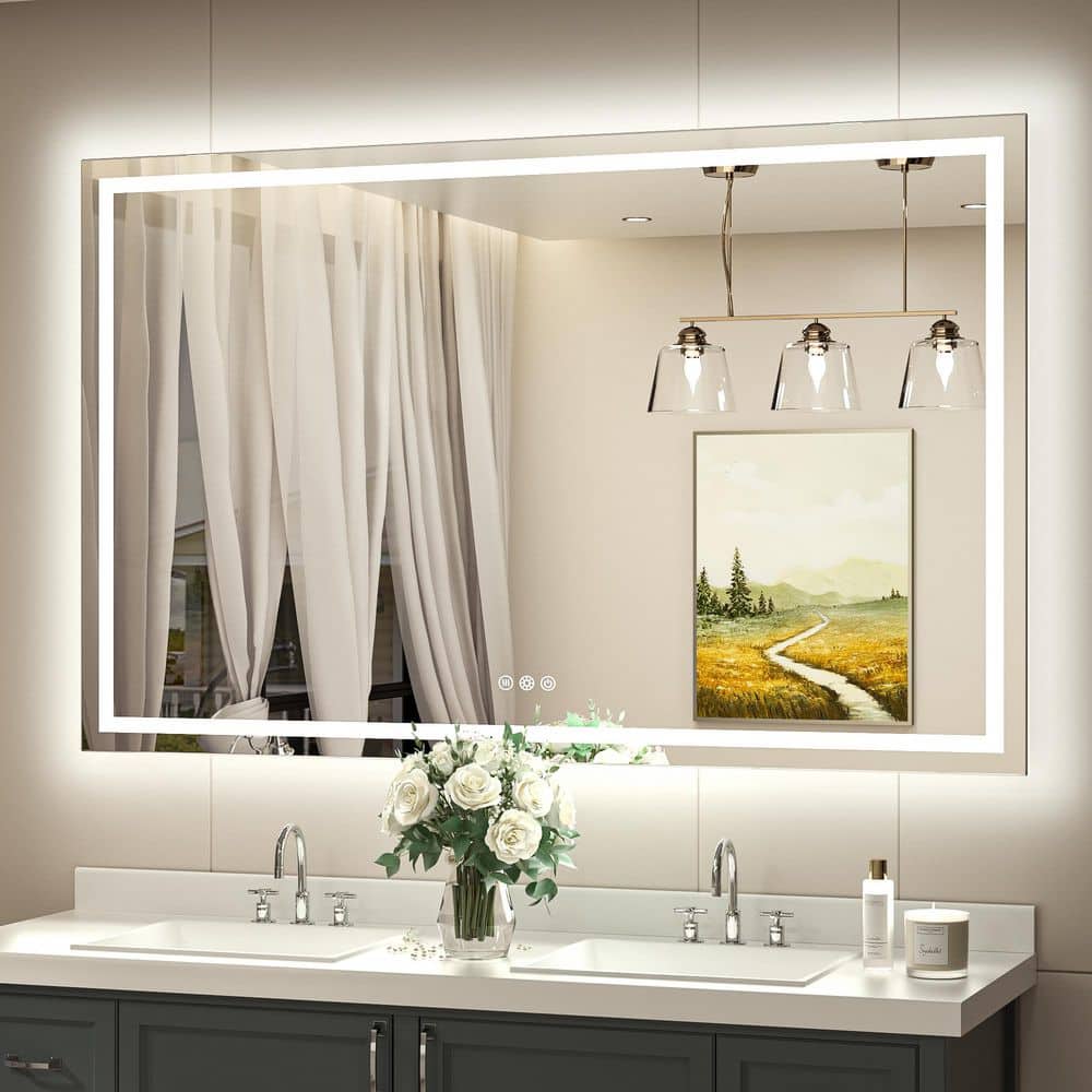 Reviews for TETOTE 55 in. W x 36 in. H Rectangular Frameless LED ...