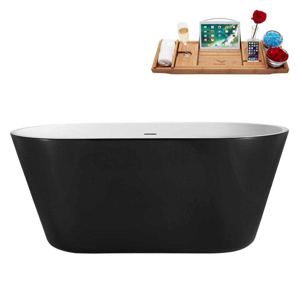 Streamline 54 in. x 29 in. Acrylic Freestanding Soaking Bathtub in ...