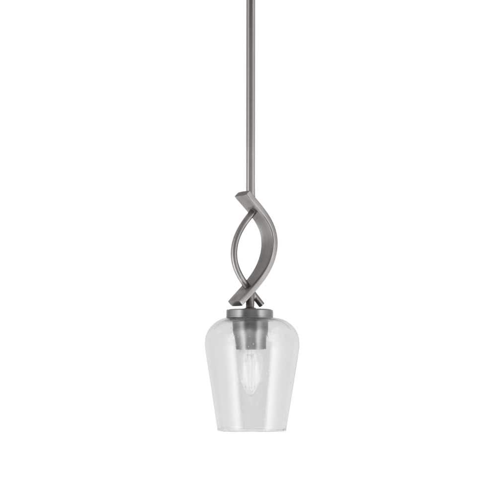 Olympia 1-Light Stem Hung Graphite, Mini Pendant-Light with Bubble ...