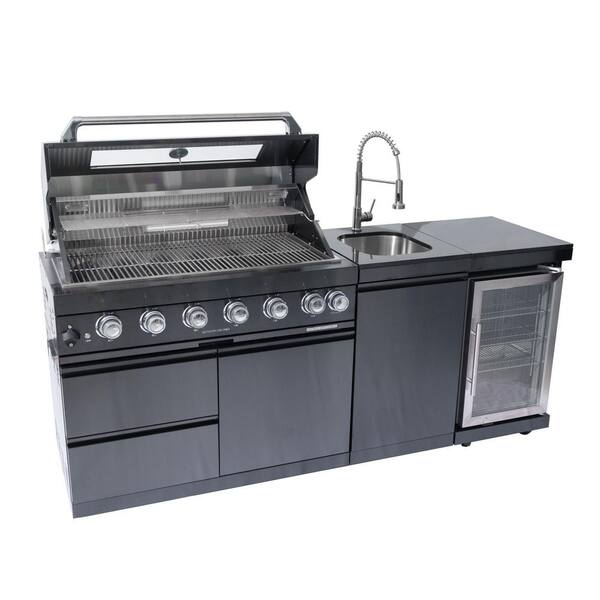 AVAXA 43 in. 6-Burner 85,000 BTU Stainless Steel Outdoor Kitchen BBQ ...