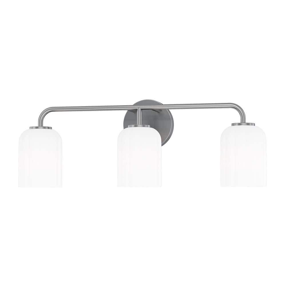LumLight Parkmont 24 in. Plug and Play 3-Light Brushed Nickel Vanity ...