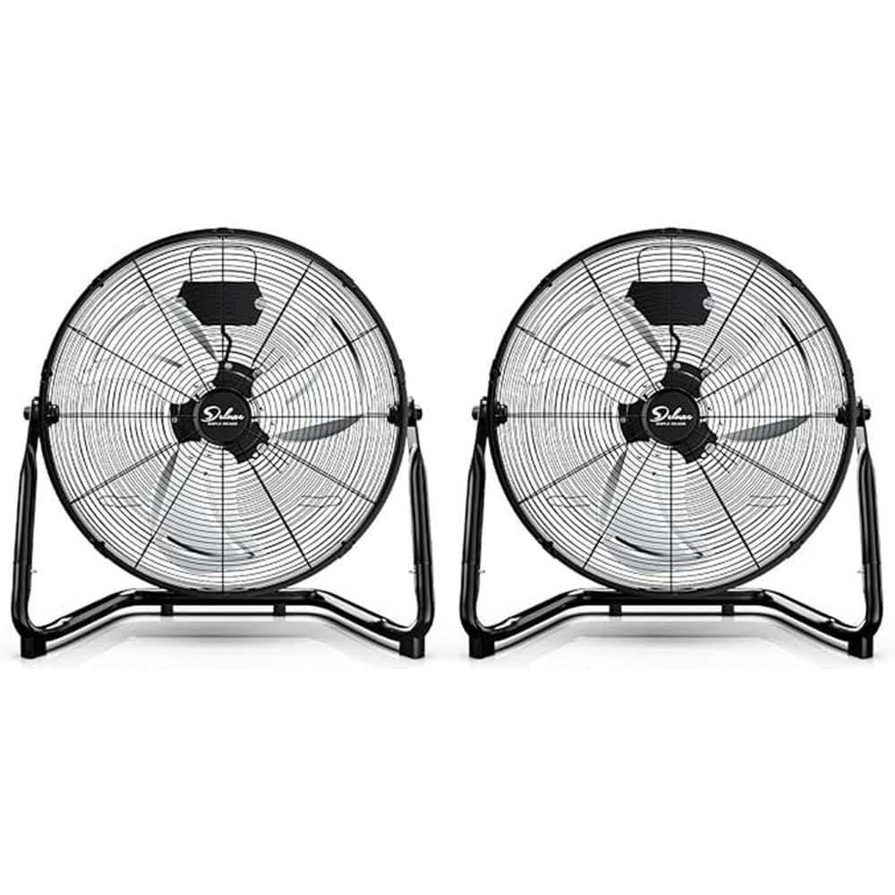 Edendirect 12 in. 3 Speed Black Floor Fan for Living Room, 2 Pack HD ...