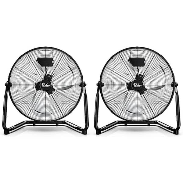 Edendirect 12 in. 3 Speed Black Floor Fan for Living Room, 2 Pack HD ...