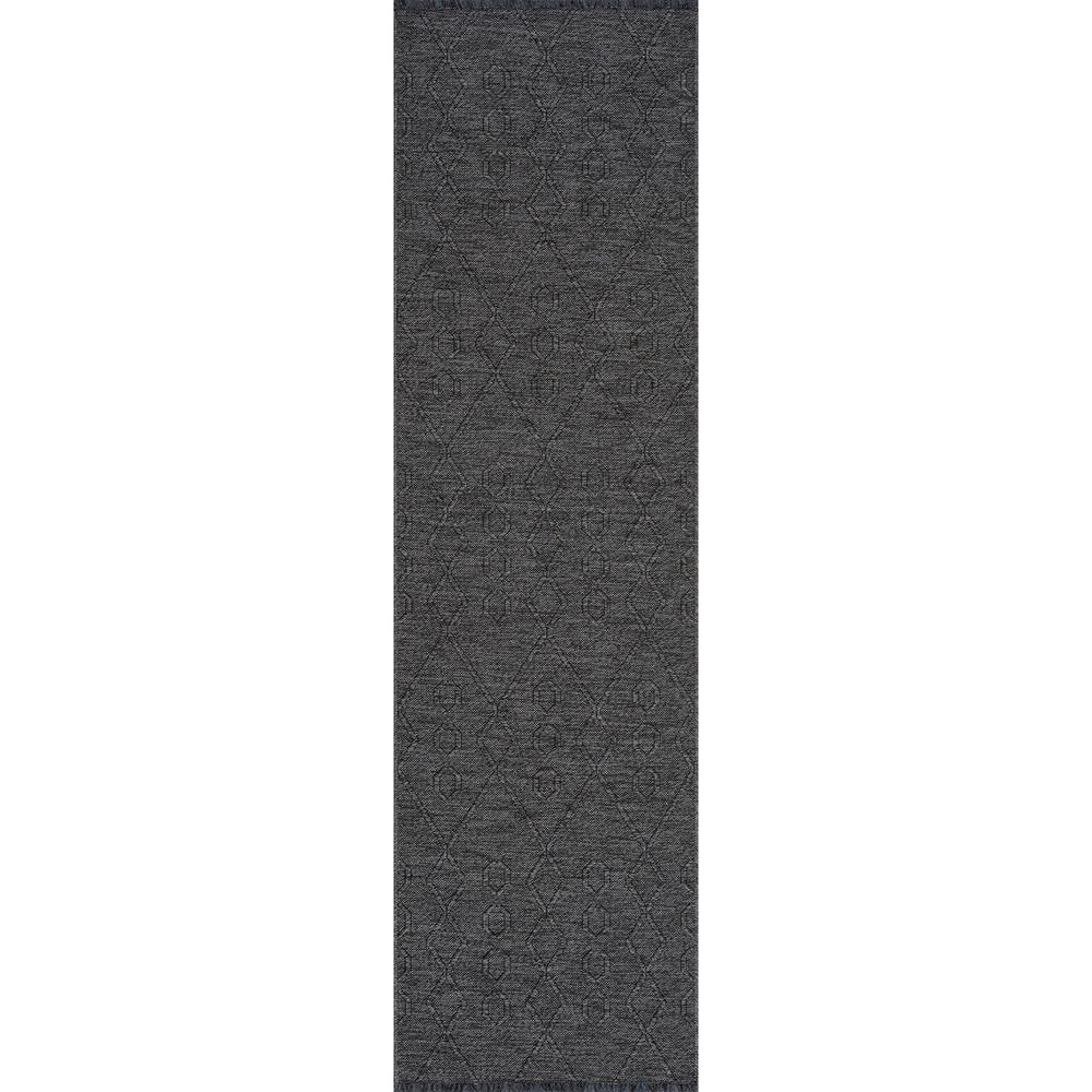 Tayse Rugs Alma Dark Gray 2 ft. x 8 ft. Geometric Machine Washable ...