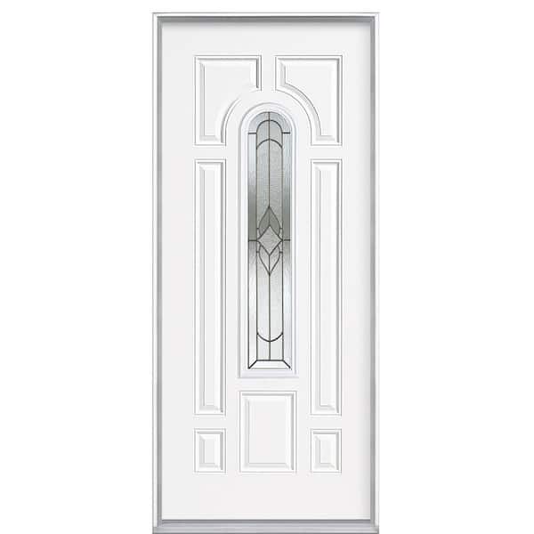 Masonite Oxney Center Arch Primed Steel Prehung Front Door with No ...