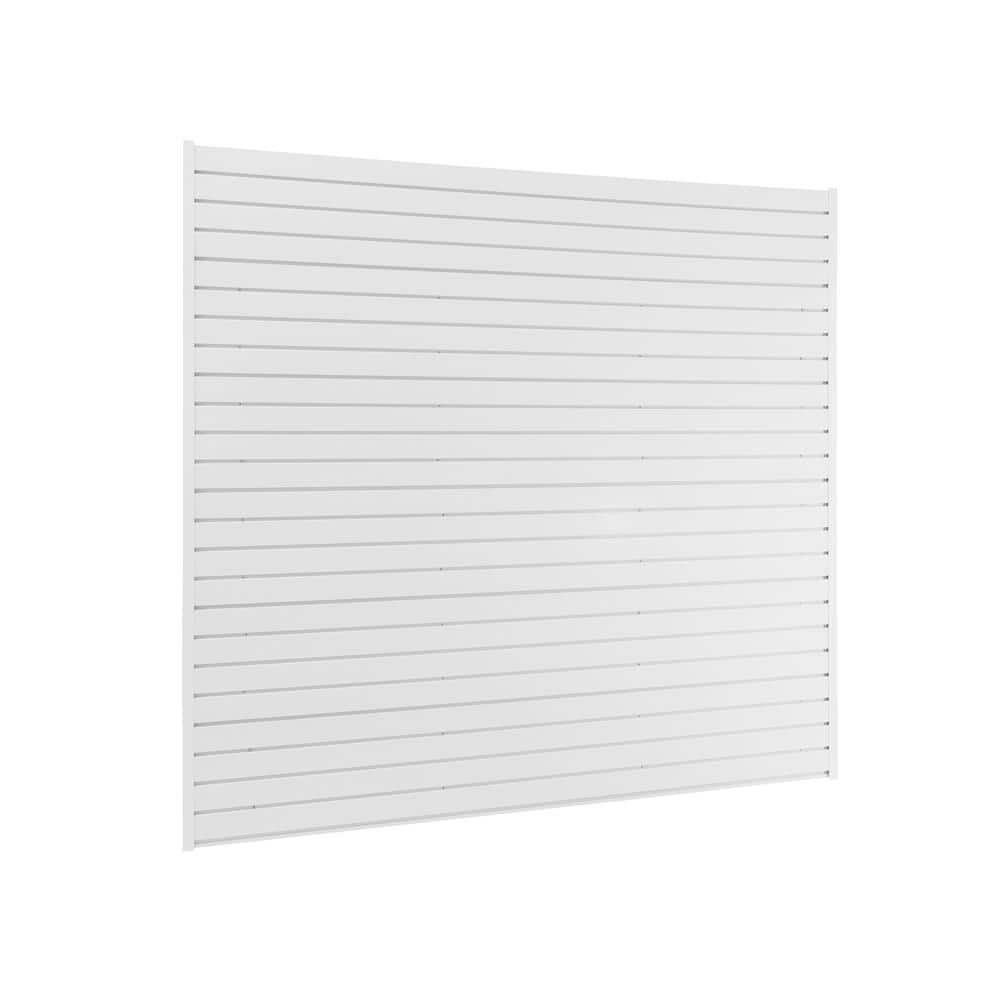 NewAge Products 71.77 in. H x 80 in. W PVC Slatwall Panel Set in White ...