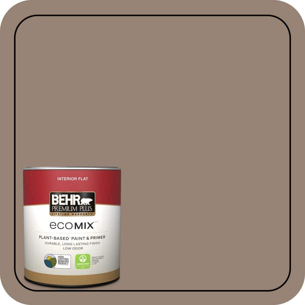 BEHR PREMIUM PLUS 1 qt. #N230-5 Dry Brown Flat EcoMix Plant-Based ...