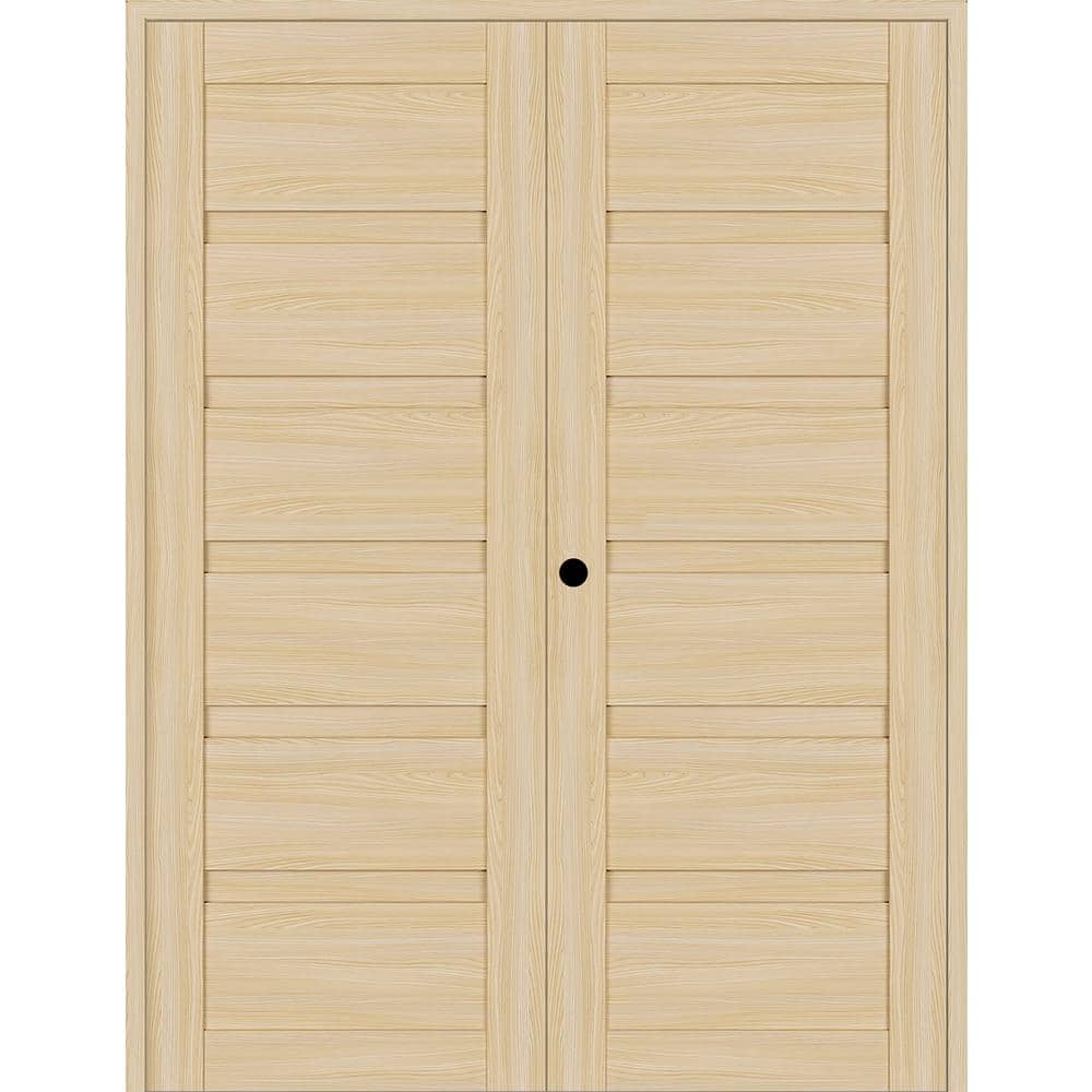 Belldinni Louver 56 in. x 84 in. Right Hand Active Loire Ash Wood ...