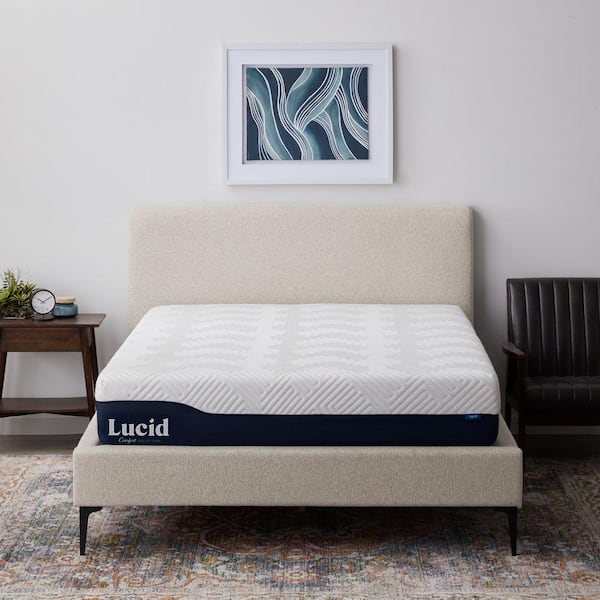 Lucid Comfort Collection 10 in. King Medium Gel and Aloe Vera Hybrid Memory Foam Mattress LUCC10KK38GH