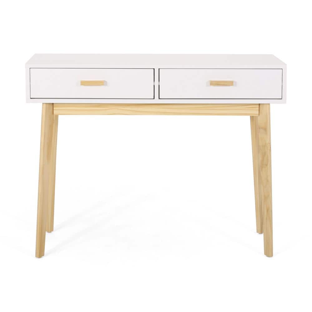 Noble House Pickford 39.5 in. x 30.5 in. Matte White Rectangle Wood ...