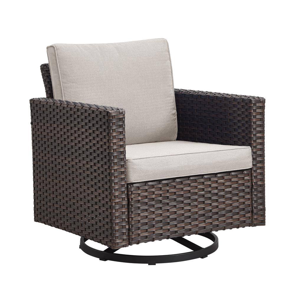 Opohoro Brown Wicker Outdoor Rocking Chair, Patio Swivel Glider Chair ...