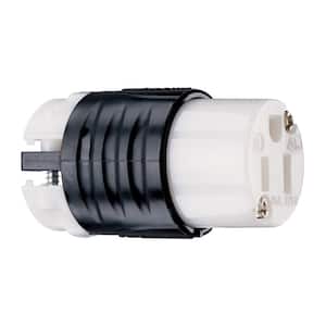 Leviton 15 Amp 2-Pole Straight Blade Grounding Connector, Black 515CR-R ...
