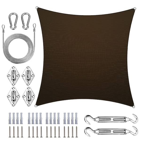 ROYAL SHADE Pro Ring 22 ft. x 22 ft. Square Sun Shade Sail with ...