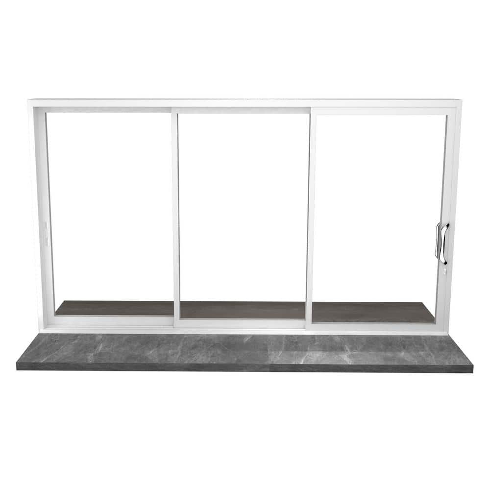 ERIS 144 in. x 80 in. Matte White Universal Handing Aluminum Sliding ...