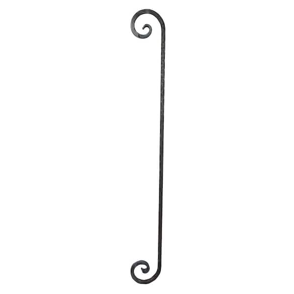 arteferro 35-7/16 in. x 1/2 in. Square Hammered Bar End Scrolls Forged ...