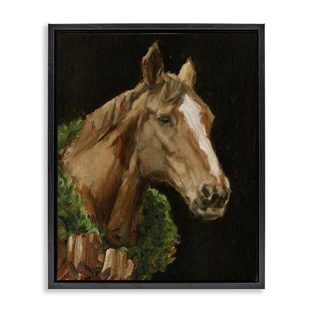 Stupell Industries Brown Horse with Seasonal Wreath by Ethan Harper 1 ...