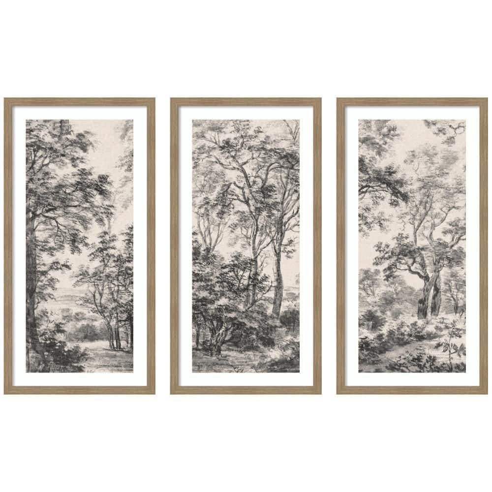 Kate and Laurel 3-Piece Woodgrain "Wooded Landscape" by Nostalgia ...