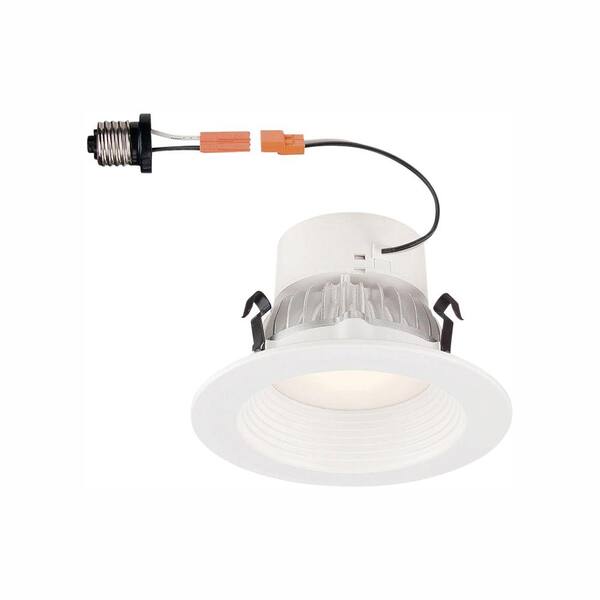 EnviroLite 4 in. Bright White LED Recessed Deep Baffle Trim 93 CRI ...