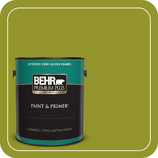 BEHR PREMIUM PLUS 1 gal. #P350-7 Lazy Lizard Semi-Gloss Enamel Exterior ...