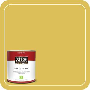 BEHR PREMIUM PLUS 1 qt. #P320-6A Flustered Mustard Satin Enamel ...